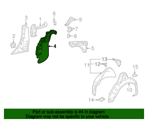 2002-2010 Lexus SC430 Inner Panel 61734-24040 | OEM Parts Online