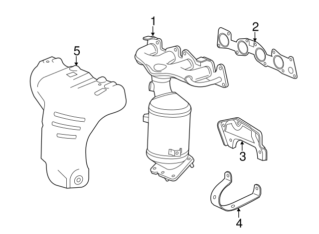 2013-2015 Chevrolet Exhaust Manifold with 3-Way Catalytic Converter and ...