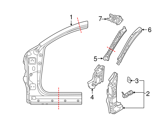 2016-2021 Mazda CX-9 Hinge Pillar - Driver's Side (LH) TKY8-71-220B ...