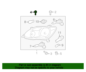 2005-2012 Toyota Bumper Cover Upper Bolt 90109-A0003 | Toyota Parts Center