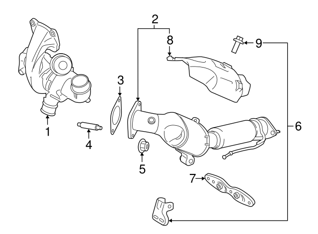 G2GZ-5E212-B - Catalytic Converter - 2015-2018 Ford Edge | OEM Parts Quick