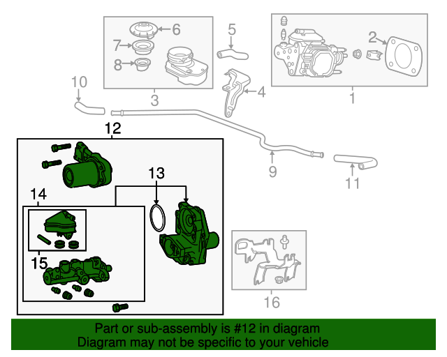 57306-T3V-A01 - Master Cylinder Assembly 2014-2015 Honda Accord | Honda ...
