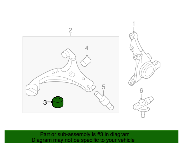 54584-2G000 - Lower Control Arm Front Bushing 2004-2010 Kia | Kia.Parts ...