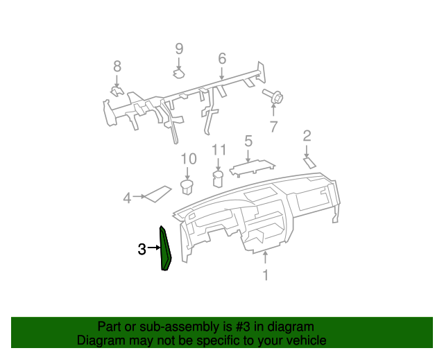 55318-0C020-E0 - Instrument Panel Side Cover - 2007-2011 Toyota | OEM ...