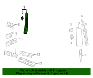 2015-2020 GM Front Molding - Passenger Side (RH) 23278858 | NewGMParts.com