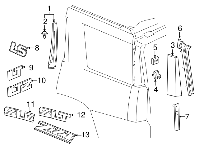 2015-2020 GM OEM NEW 2015-20 GM Cadillac GMC Suburban Back Body Opening ...