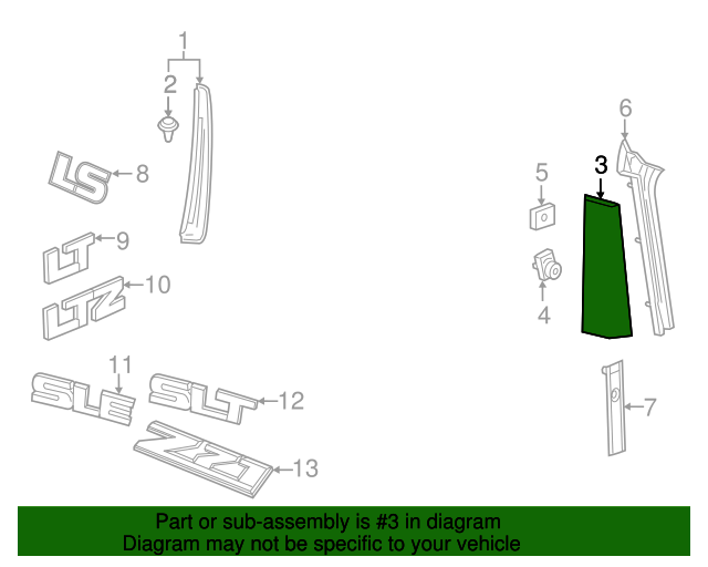 23167642 - Primed Passenger Side Back Body Opening Side Molding 2015 ...