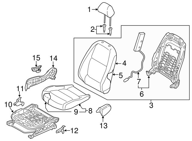 88700-H9000SKA - Headrest 2018-2023 Kia Rio | Kia.Parts Store