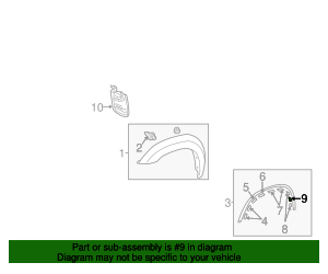 75392-0C150 - Wheel Opening Molding Retainer - 2001-2006 Toyota | OEM ...