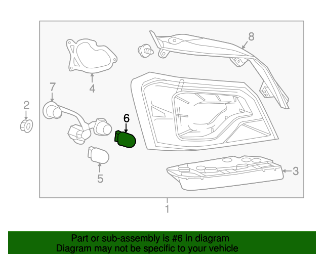 2013-2024 GM Back-Up, Brake, and Tail Light Bulb 13503356 GM ...