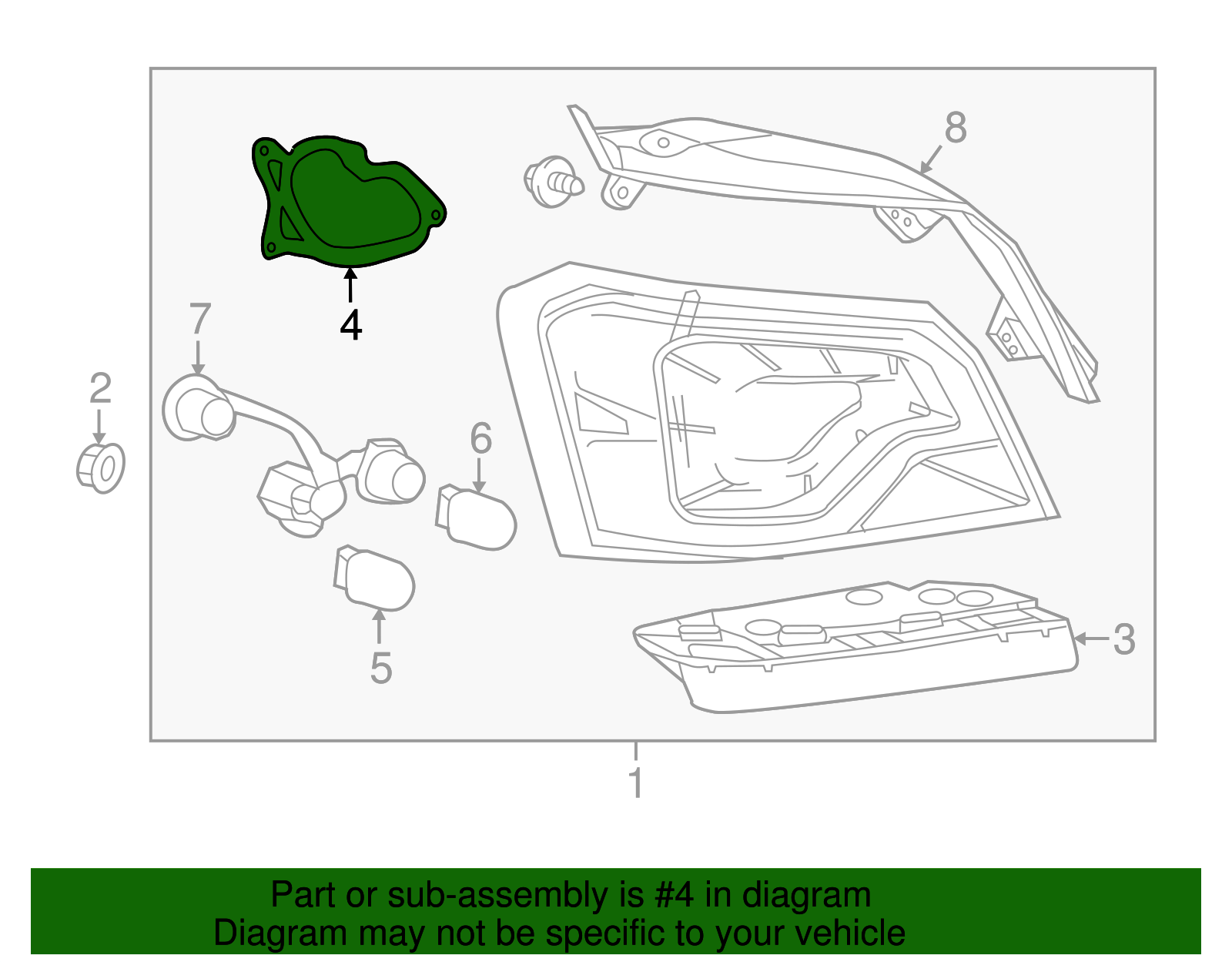 2014-2020 Chevrolet Impala Passenger Side Stop Lamp Seal 84527174 GM ...