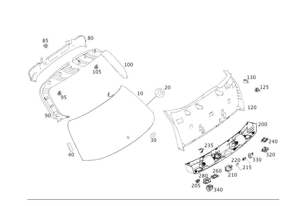 253-790-18-00 - Rear Spoiler Attachment 2016-2022 Mercedes-Benz ...
