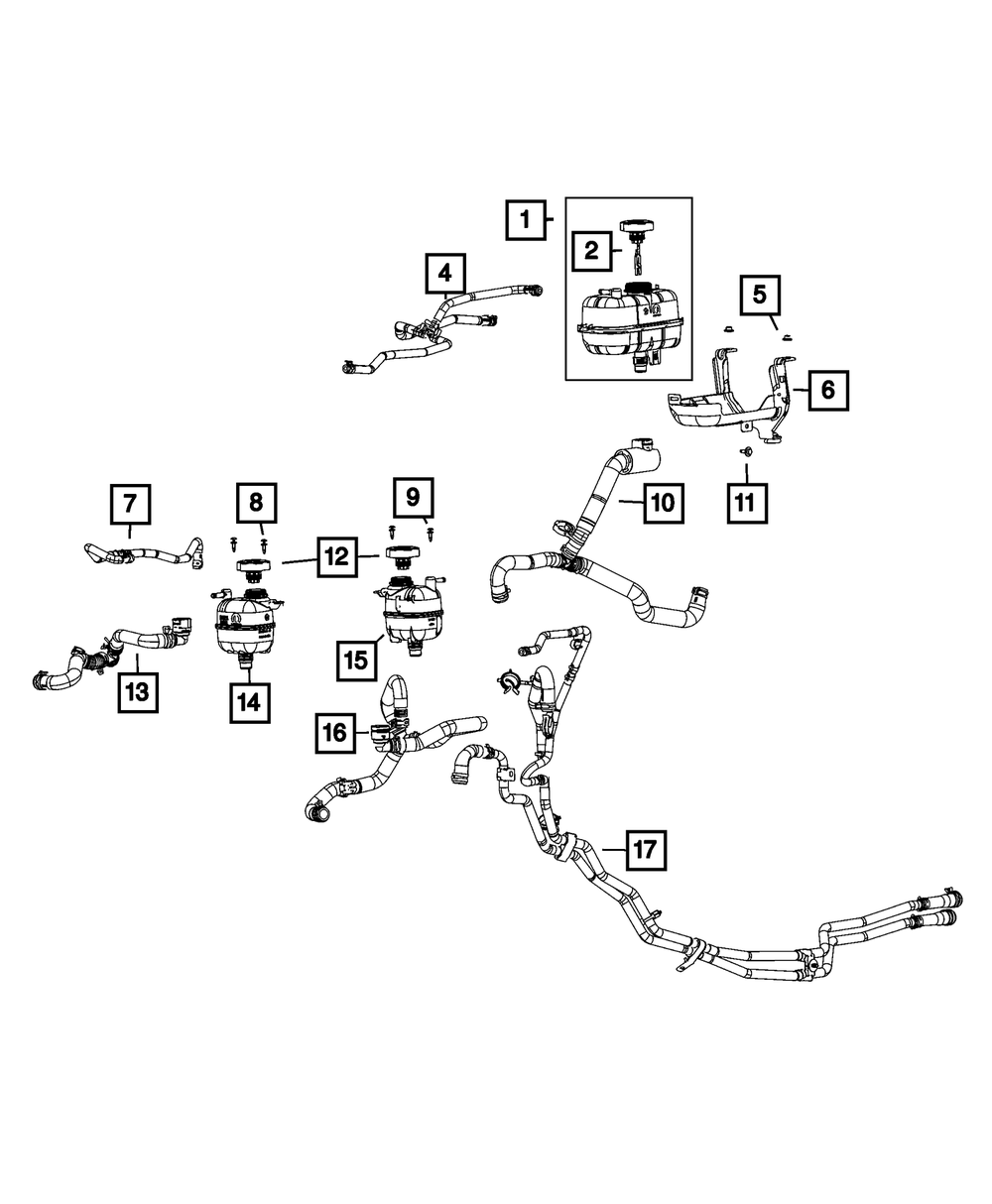 2020-2022 Jeep Wrangler Coolant Bottle Inlet Hose 68464625AB | Mopar eStore