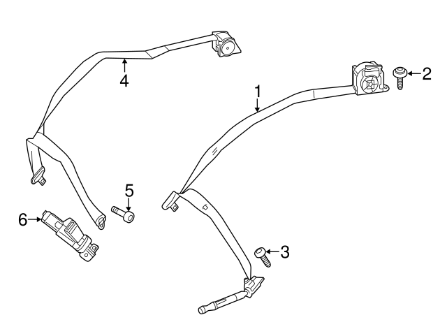 2014-2020 Mercedes-Benz Seat Belt Lap and Shoulder Belt 222-860-89-00 ...