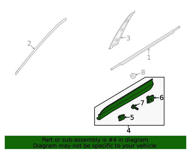 87721-S2000 - Door Molding 2021-2023 Hyundai Santa Fe | AutoNationParts.com