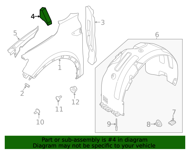 841F6-R5000 - Fender Insulator 2021-2022 Kia Sorento | Kia.Parts Store