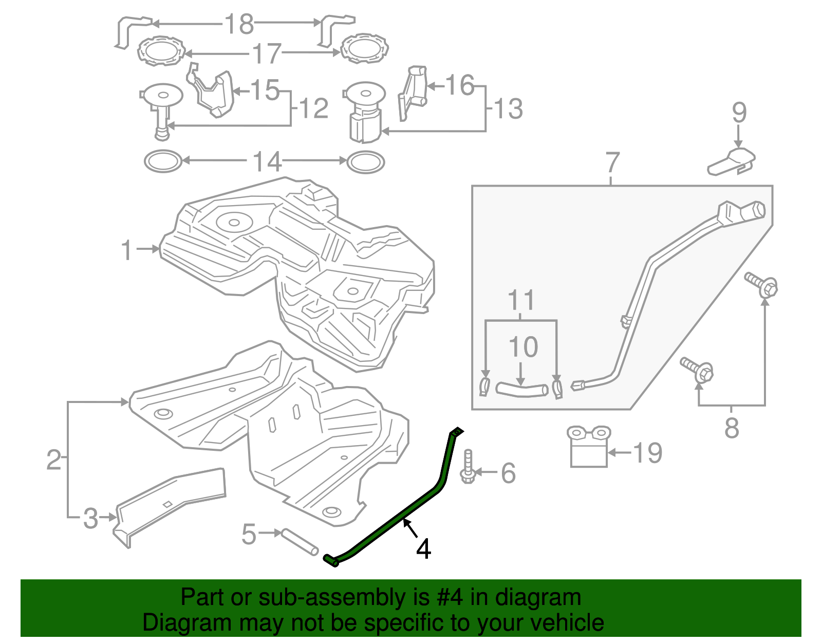 JD9Z-9054-A - Tank Strap - 2017-2020 Lincoln Continental | Lasco Auto Parts