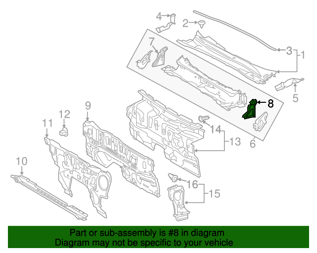 2018-2023 Toyota Camry Inner Pillar 61164-06010 | Toyota Parts Center
