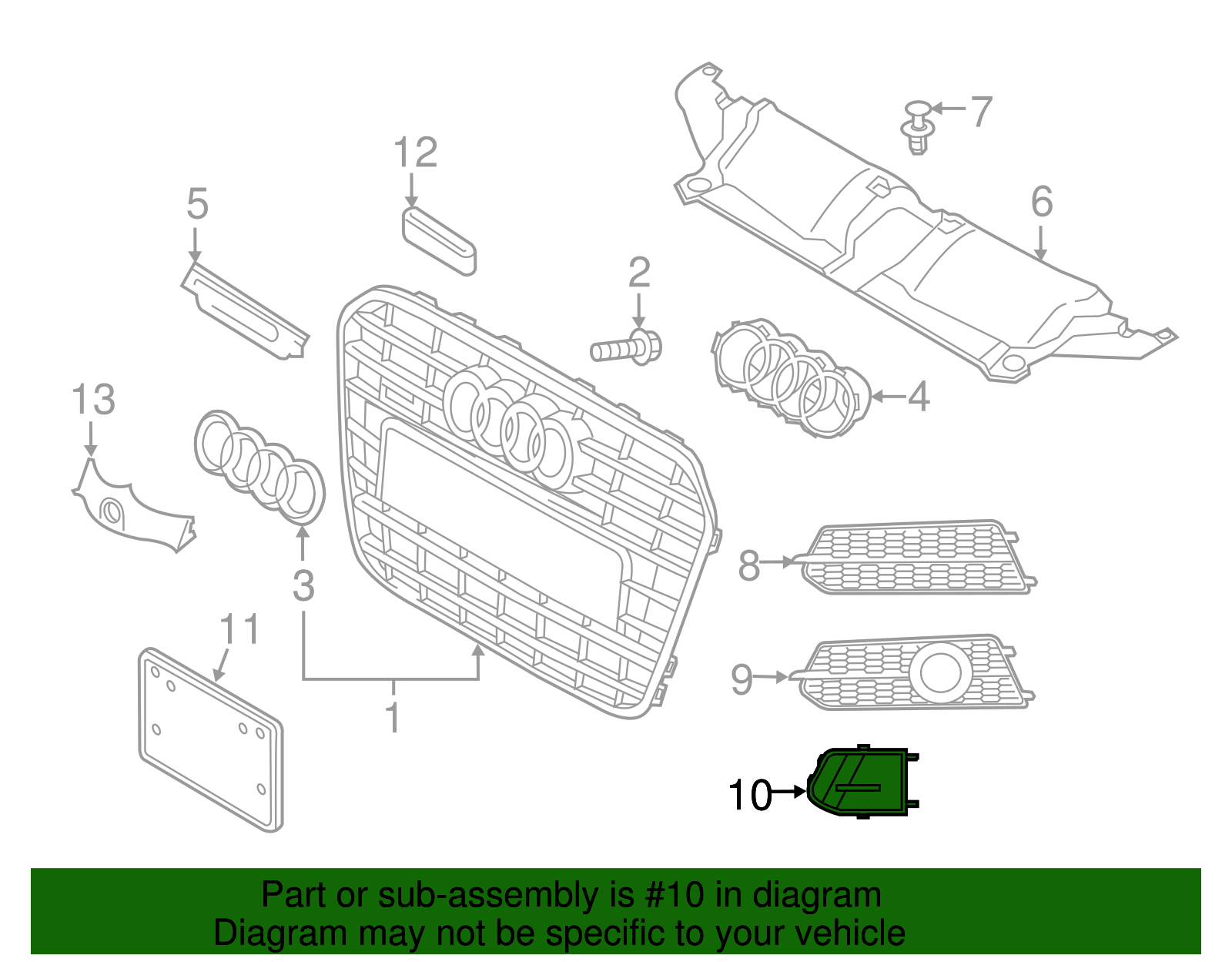 2017-2018 Audi Channel Cover 4G0-807-246-D | Genuine Audi Parts