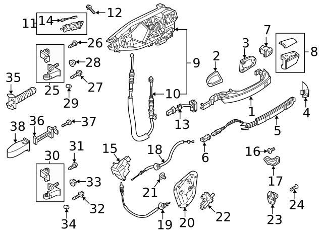 4M8-837-206-B-GRU - Handle, Outside 2019-2023 Audi | Audi OEM Parts