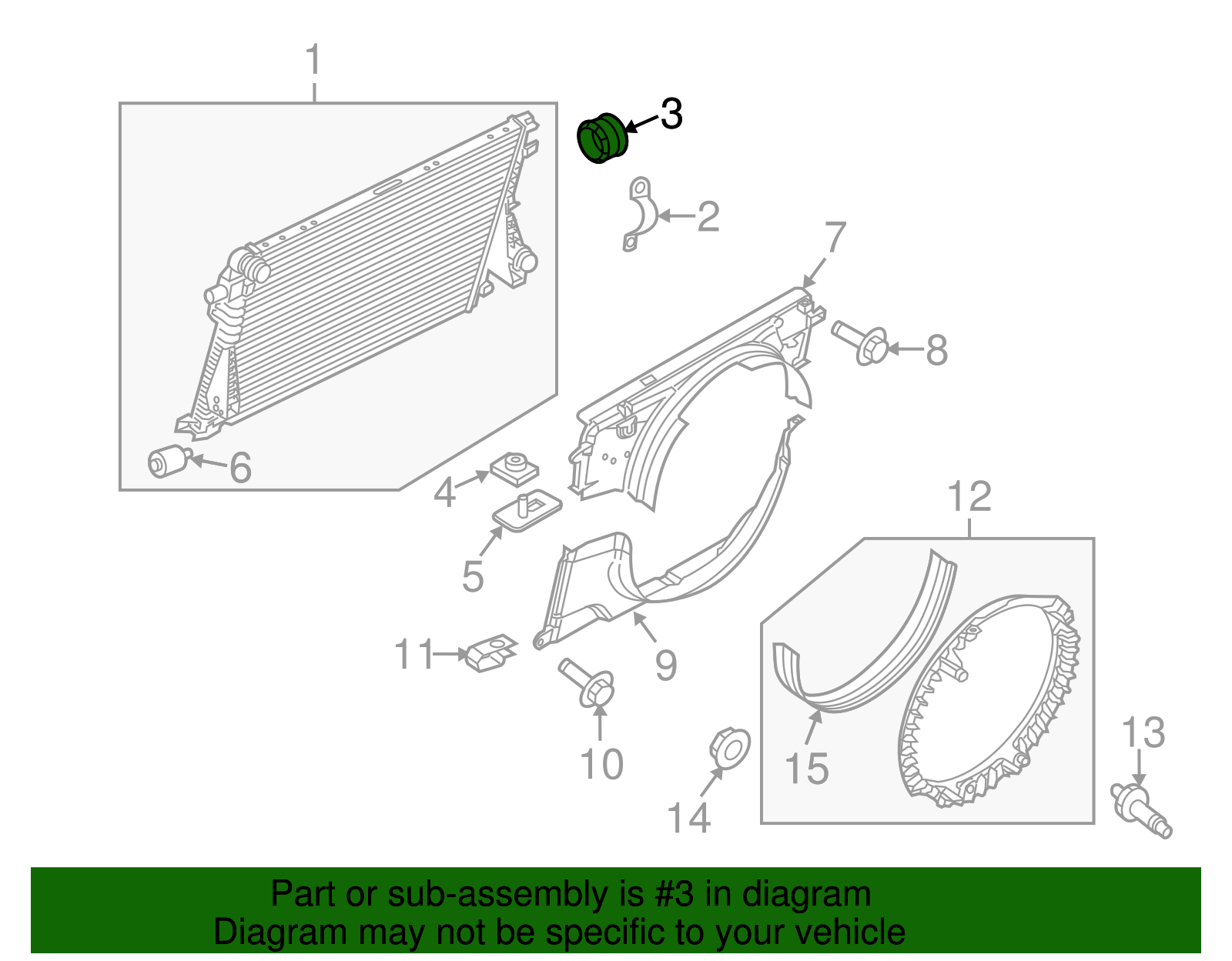 BC3Z-8125-A - Radiator Upper Insulator 2011-2016 Ford | Group 1 Auto Parts