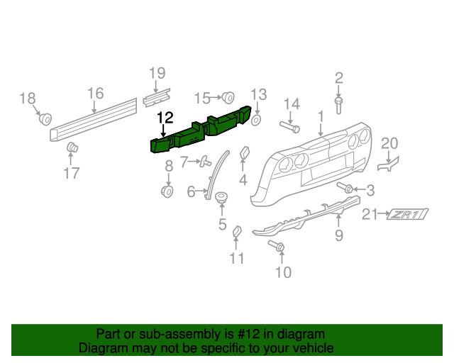 2005-2013 Chevrolet Corvette Rear Bumper Fascia Energy Absorber ...