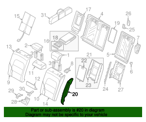 8K0-885-702-S-25D - Seat Back Bolster Assembly 2013-2016 Audi allroad ...