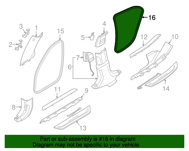Genuine BMW 51-72-7-454-427 | Body Weather-Strip | FREE Shipping on ...