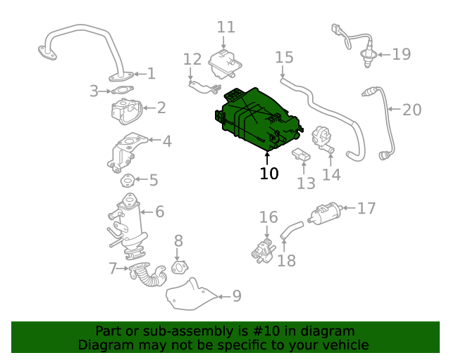 2018-2020 Nissan Vapor Canister 14950-6CC0A | TascaParts.com