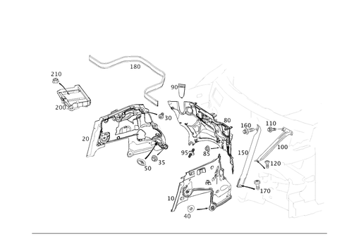 Engine Compartment Partition Wall, Wheel Well Detachable Parts for 2021 ...