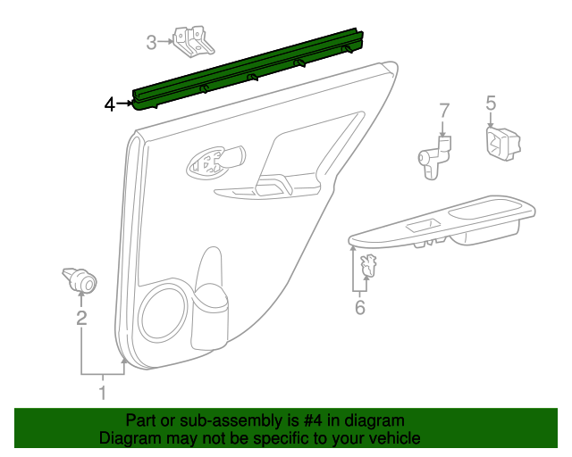 68173-52140 - Weatherstrip Rear Door - 2008-2014 Scion xD | Sparks Parts