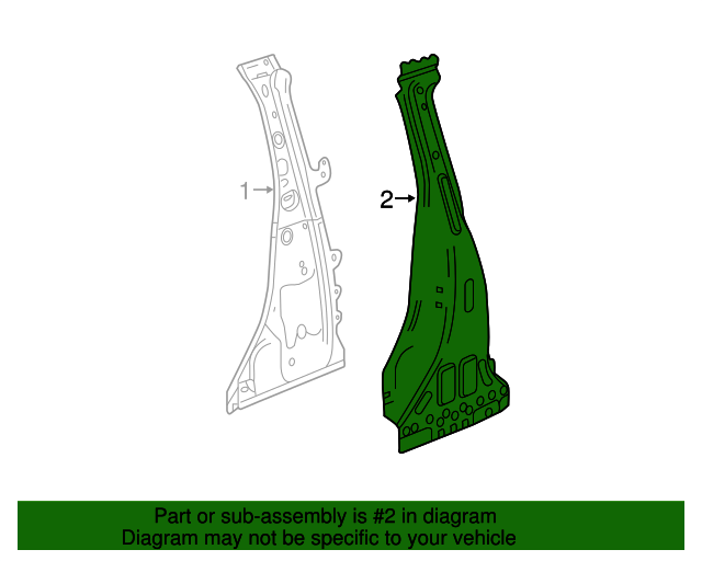 23505683 GM Passenger Side Center Pillar Outer Panel Reinforcement | GM ...