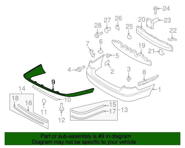 2009-2010 Hyundai Azera Valance Panel 86612-3L001 | QuirkParts