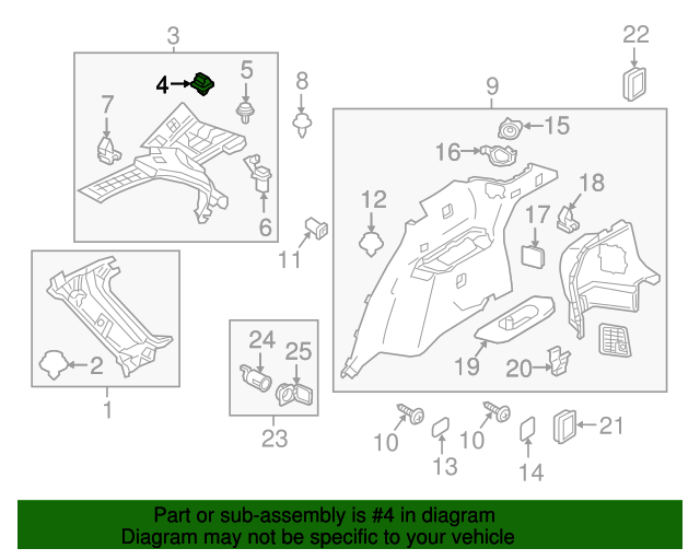 2016-2019 Mazda CX-9 Rear Pillar Trim Fastener TK78-68-132 | TascaParts.com