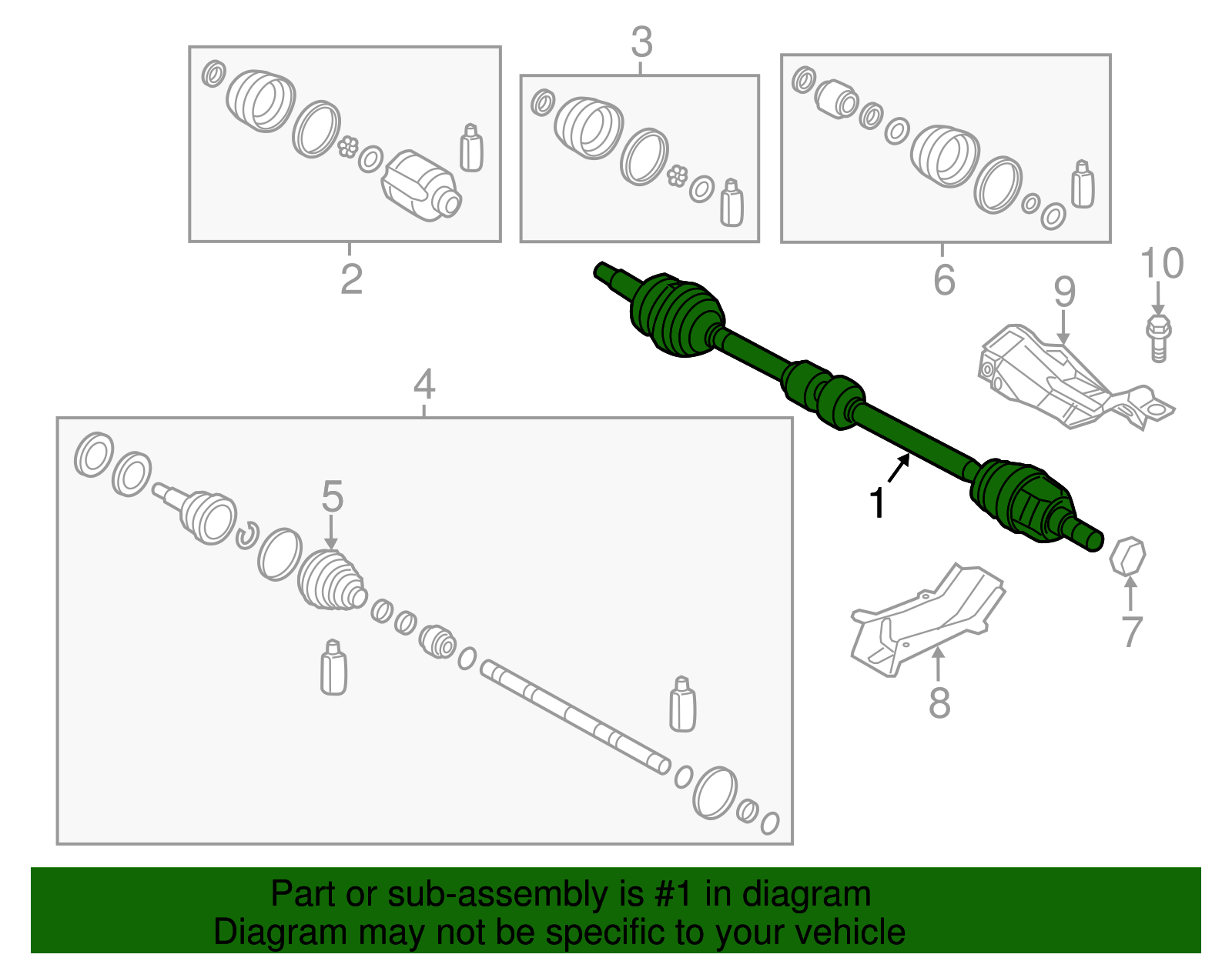 Hyundai - 49500-3X100 - Axle Assembly - 2011-2017 Hyundai | OEM Hyundai ...