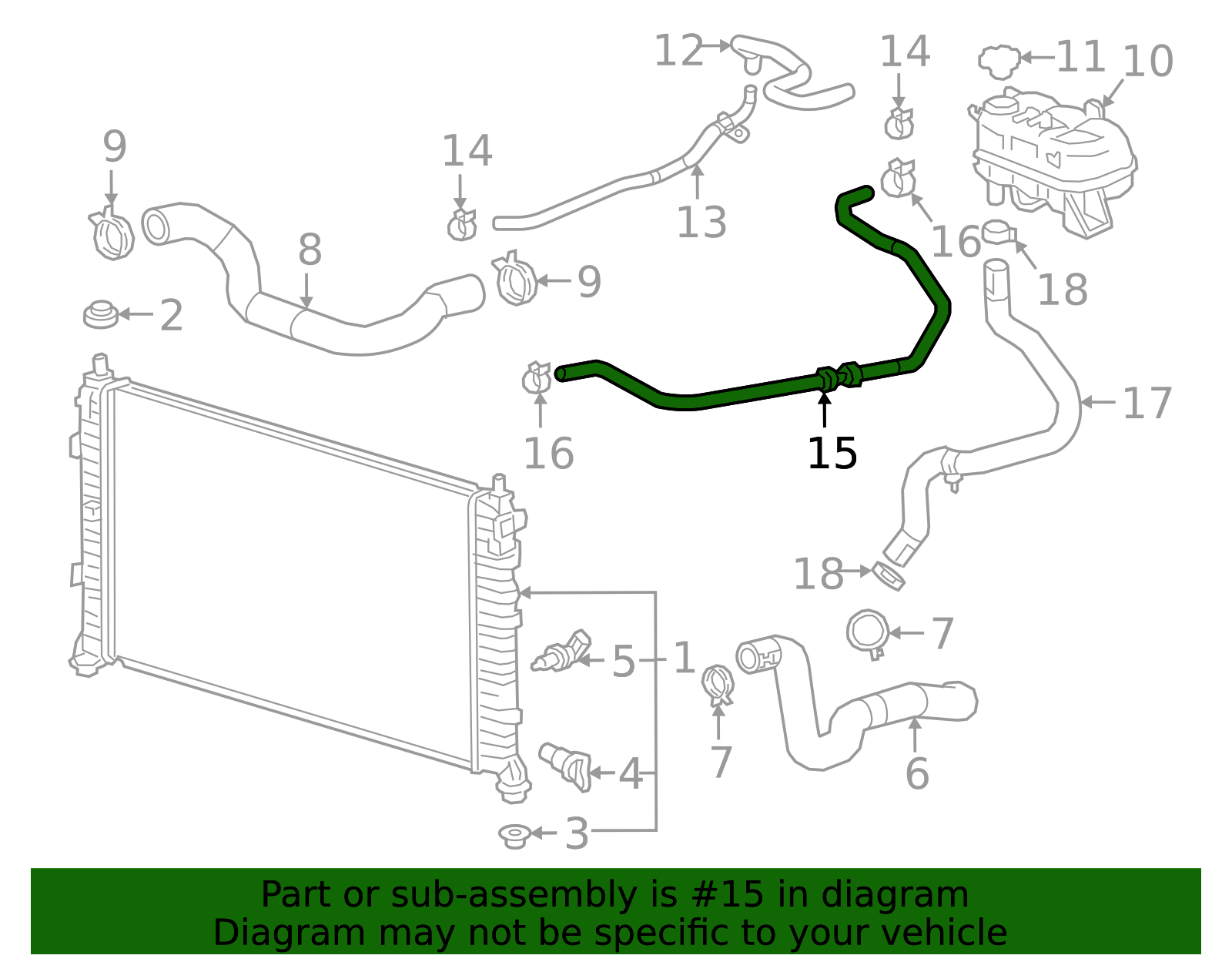 2020-2025 GM Radiator Surge Tank Inlet Hose 85584381 | Auto Parts Express