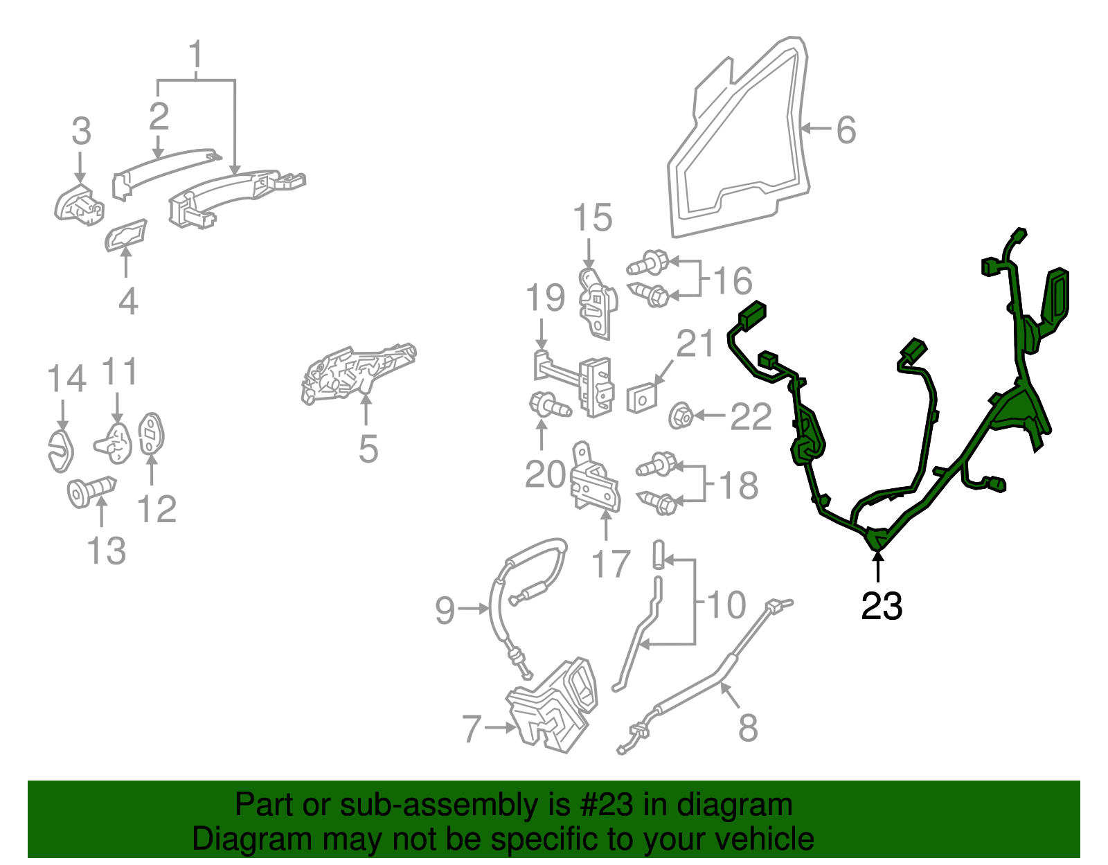 84599561 - Rear Passenger Side Door Wiring Harness 2019 Cadillac XT5 ...