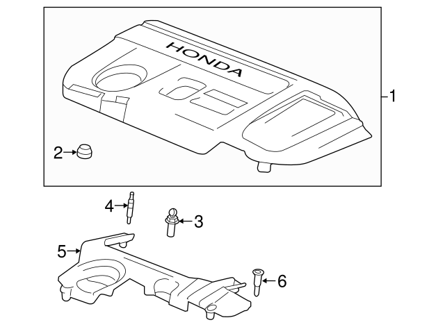 90051-RL0-G01 - Bolt, Engine Cover - 2013-2020 Honda Accord | Genuine ...
