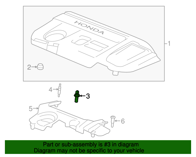 2018-2022 Honda Accord Engine Cover Ball Stud 90051-RL0-G01 | Honda ...