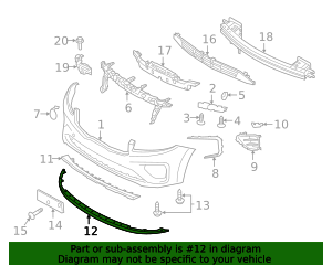 2019-2020 Kia Sedona Lower Deflector 86525-A9NA0 | TascaParts.com