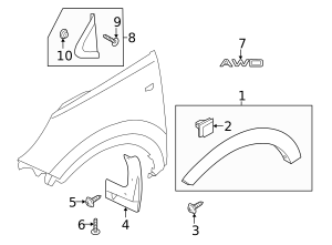 87711-D9000 - Wheel Flare 2017-2022 Kia Sportage | Kia.Parts Store