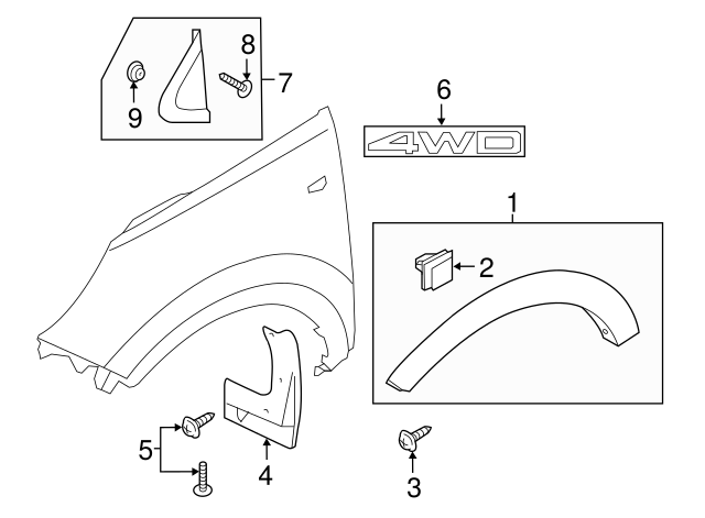 2017-2020 Kia Sportage Mud Guard - Driver's Side (LH) 86831-D9001 ...