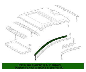 62382-04030 - Roof Drip Molding Seal 1995-2004 Toyota Tacoma ...