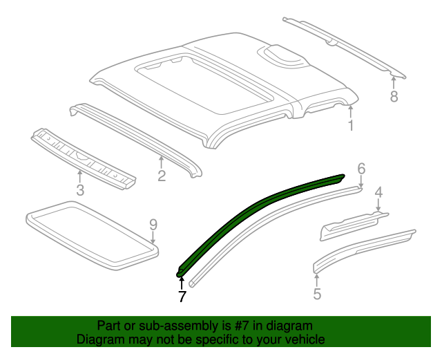 1995-2004 Toyota Tacoma Roof Drip Molding Seal (Left) 62382-04030 ...