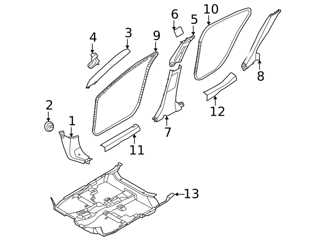 76917-6LB0A - Lock Pillar Trim 2020-2024 Nissan Sentra | Nissan Parts ...