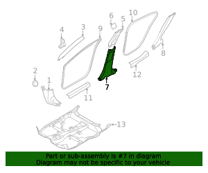 2020-2022 Nissan Sentra Lower Center Pillar Trim 76916-6LB0A | QuirkParts