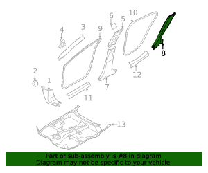 76917-6LB0A - Lock Pillar Trim 2020-2024 Nissan Sentra | Nissan Parts ...