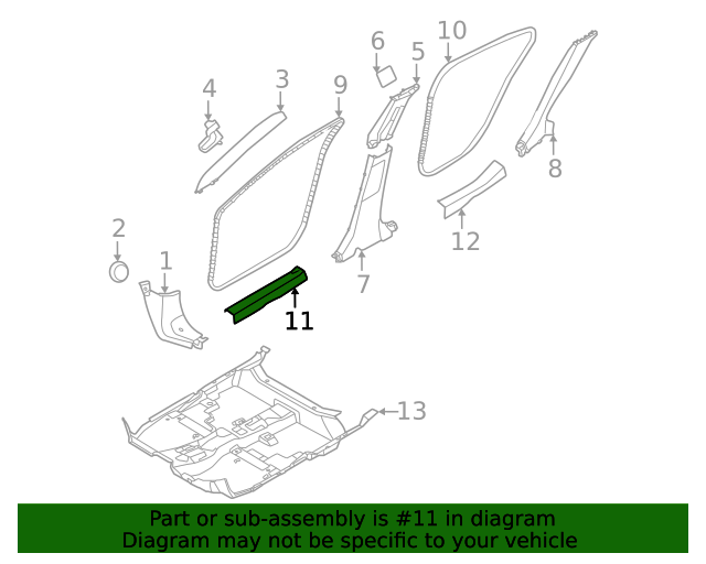 2020-2024 Nissan Sentra Front Sill Plate 769B4-6LB0A | Nissan Parts Store