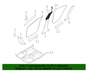 2020-2024 Nissan Sentra Upper Center Pillar Trim 76913-6LB0A | Nissan ...
