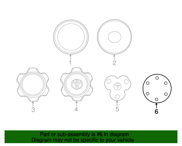 2000-2004 Toyota Wheel Cap 42603-0C030 | OEM Parts Online